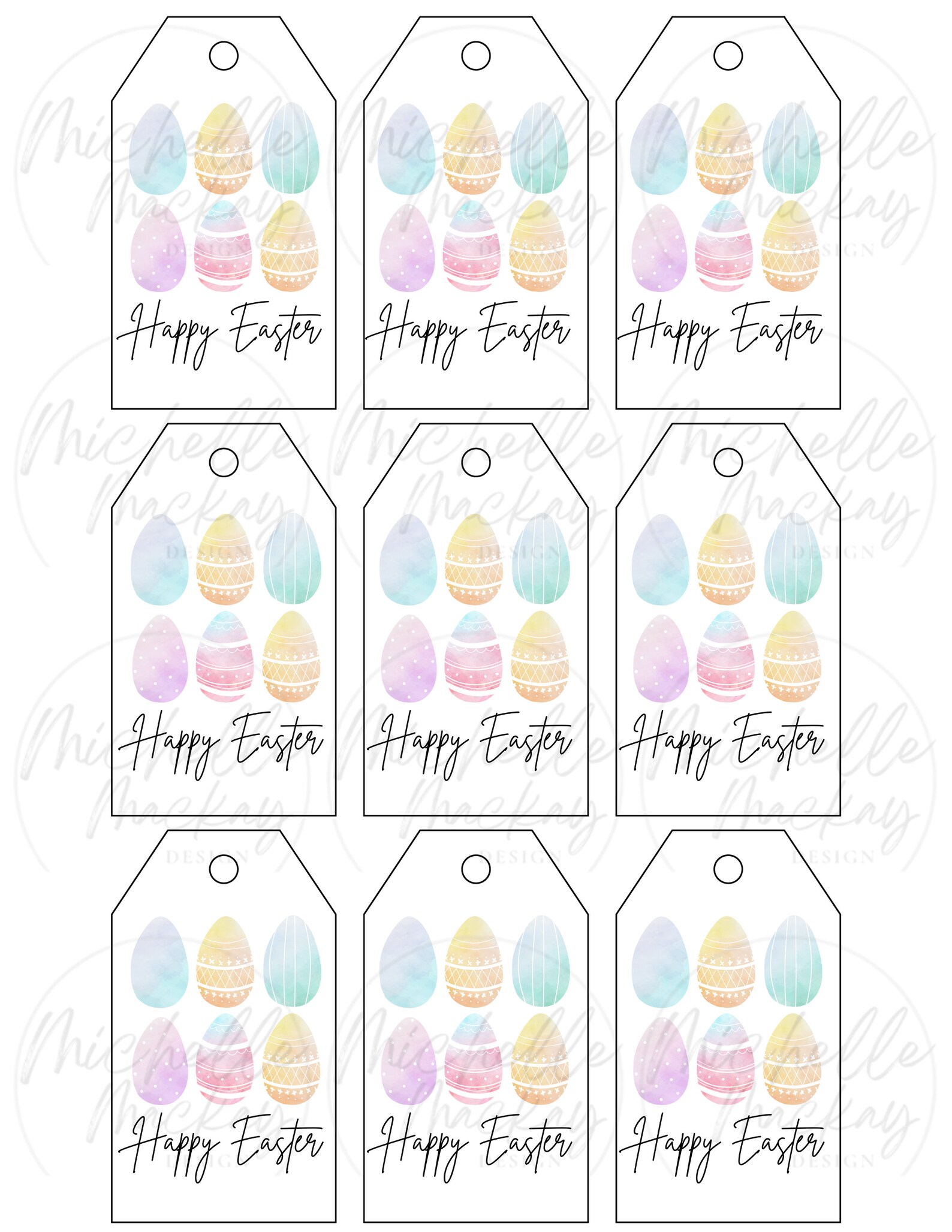 Easter Gift Tags. Gift Tags for Easter. Printable PDF. Instant Download ...