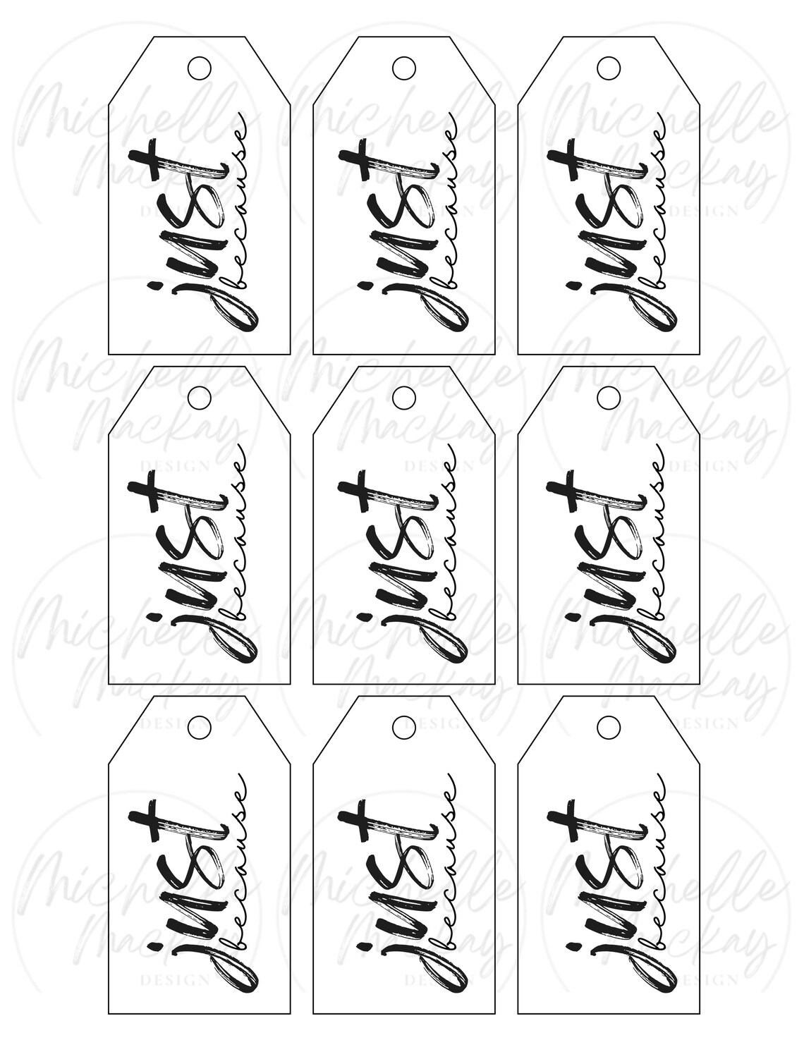 BUNDLE Black and White Gift Tag, Any Occasion Tag, Generic Gift Tag ...