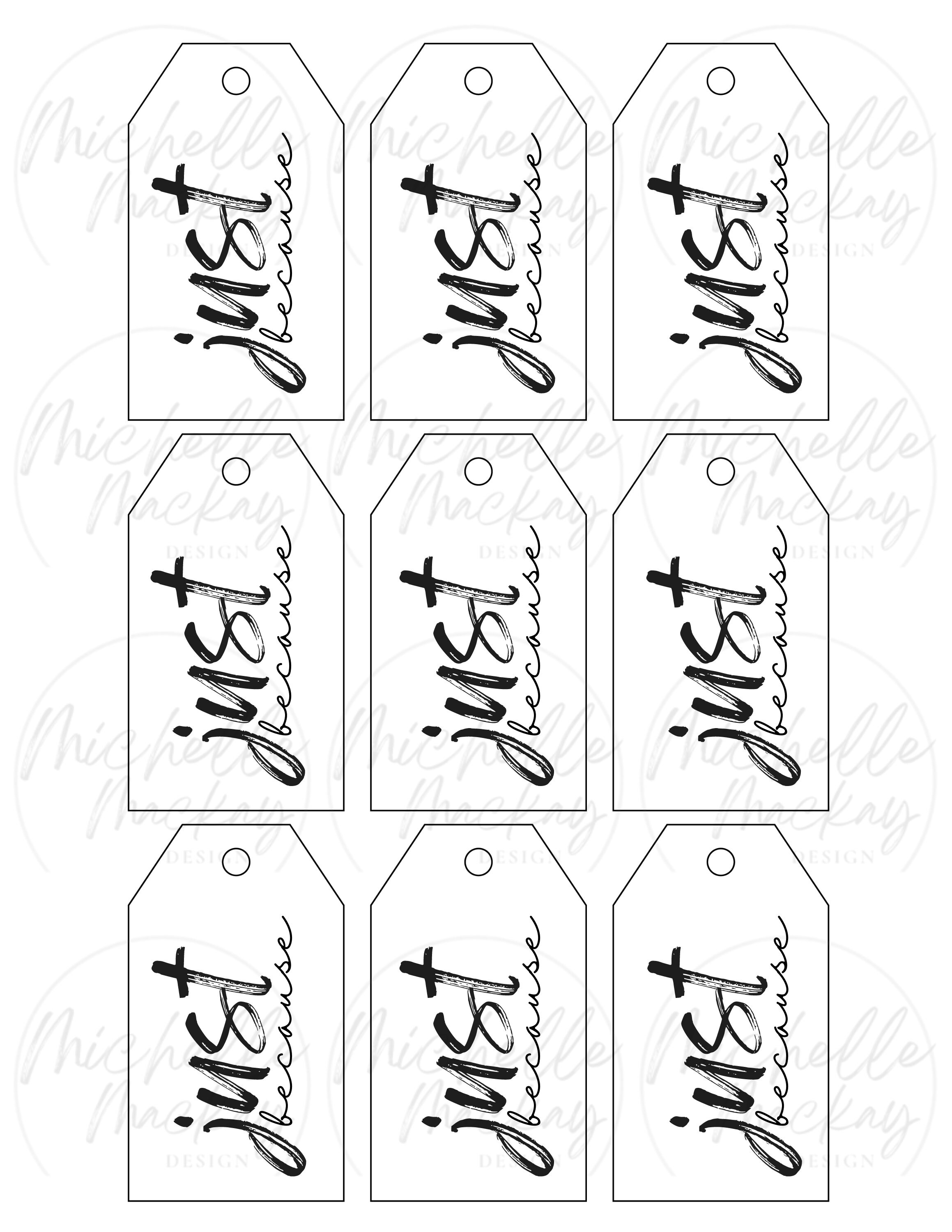 BUNDLE Black and White Gift Tag, Any Occasion Tag, Generic Gift Tag ...