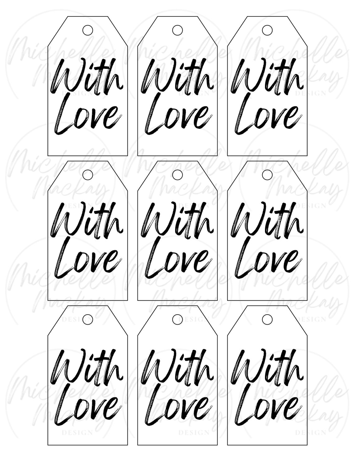 BUNDLE Black and White Gift Tag, Any Occasion Tag, Generic Gift Tag ...