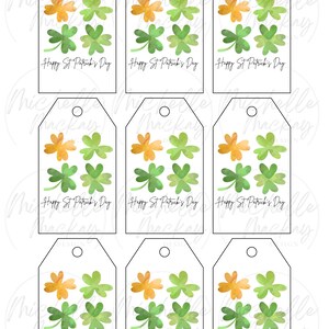 Clover St. Patricks Day Printable Tags, St. Patricks Gift Tag, Kids ...
