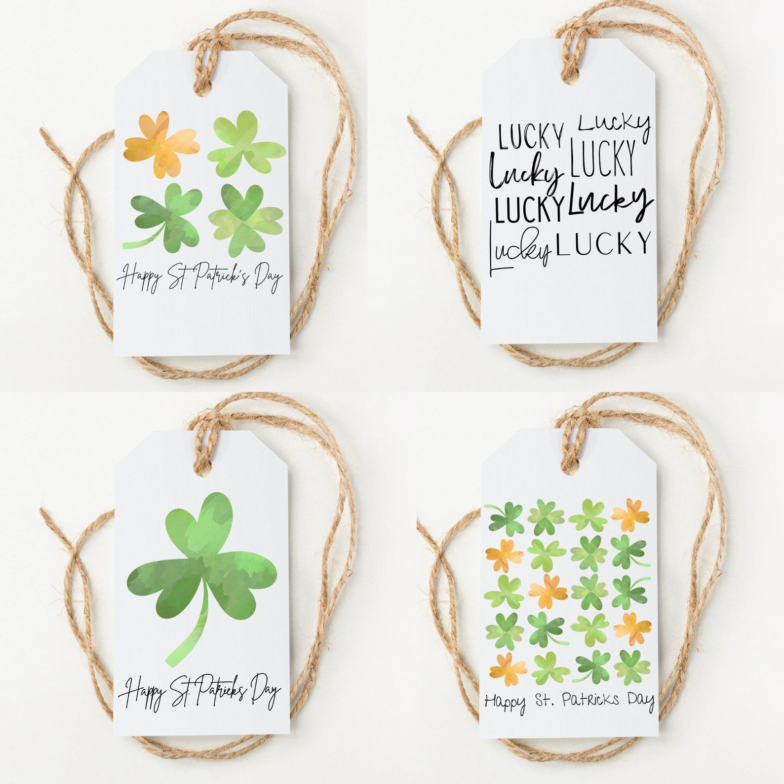 BUNDLE St. Patrick’s Day Printable Tags, CLOVER, St. Patrick’s Gift Tag ...