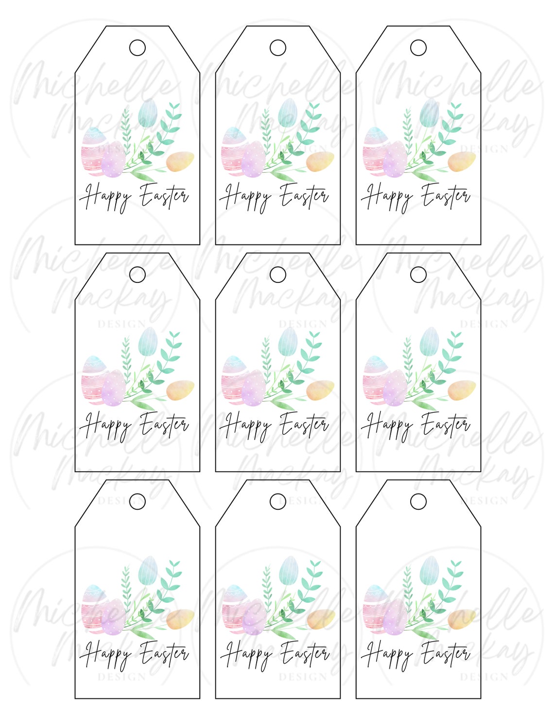 Easter Gift Tags. Gift Tags for Easter. Printable PDF. Instant Download ...