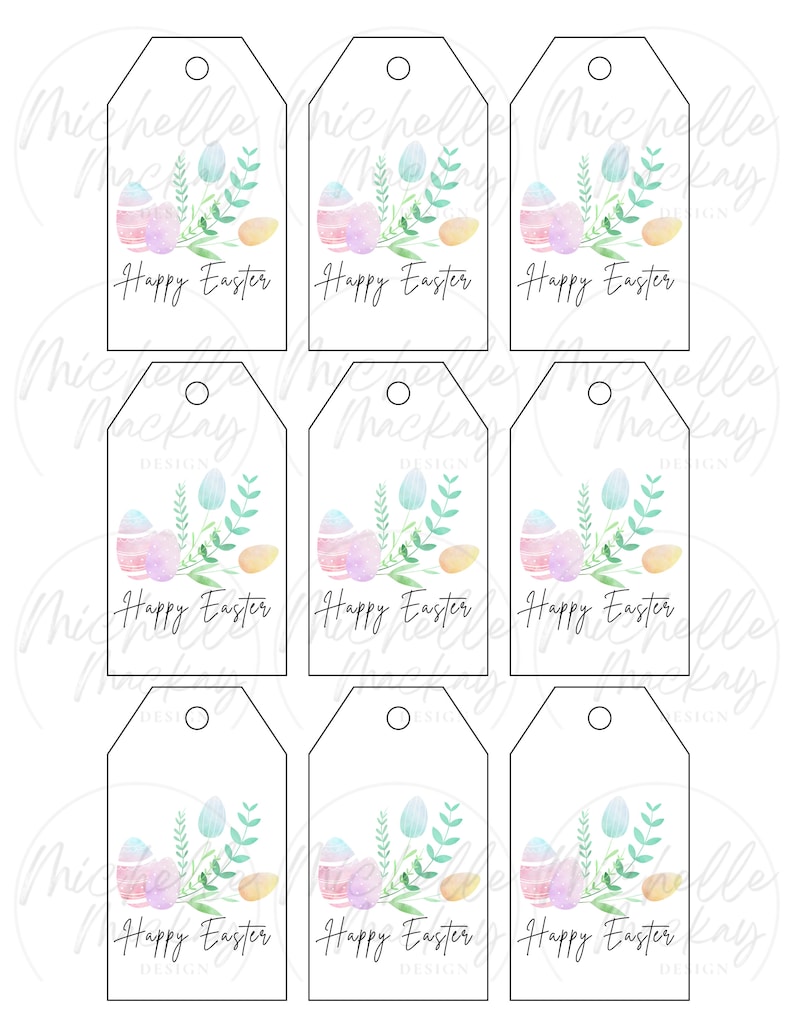 Easter Gift Tags. Gift Tags for Easter. Printable PDF. Instant Download ...