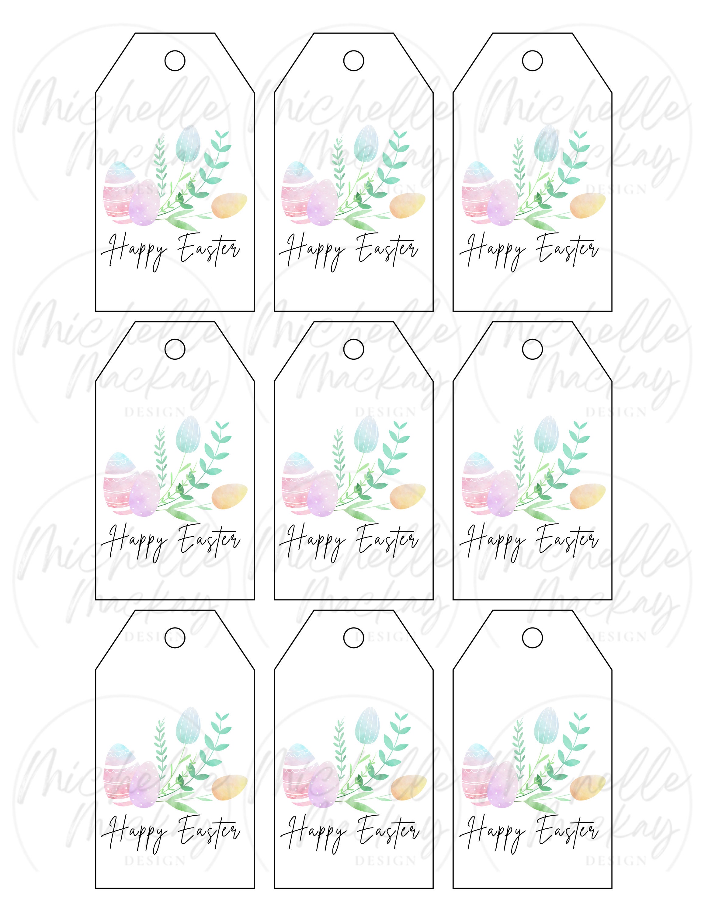 Easter Gift Tags. Gift Tags for Easter. Printable PDF. Instant Download ...