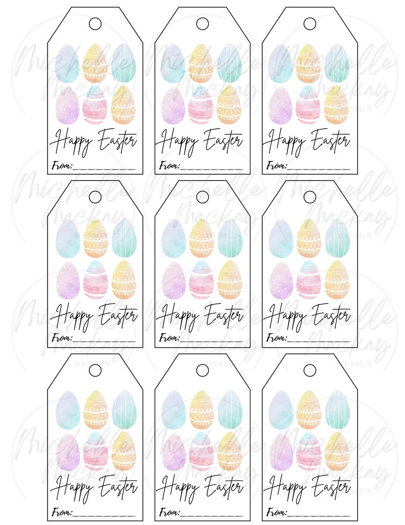 Easter Gift Tags. Gift Tags for Easter. Printable PDF. Instant Download ...