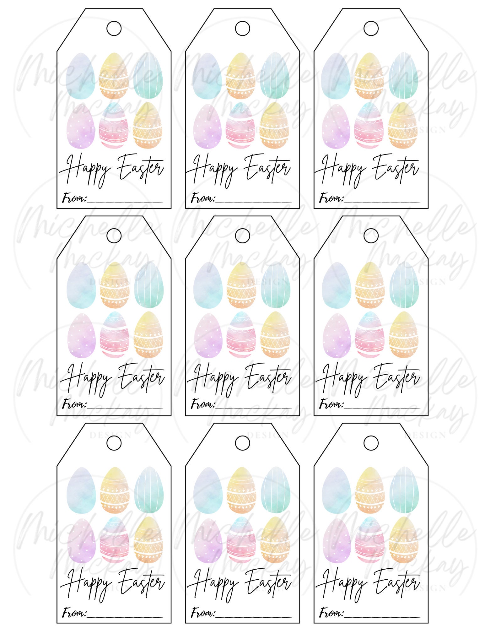 Easter Gift Tags. Gift Tags for Easter. Printable PDF. Instant Download ...