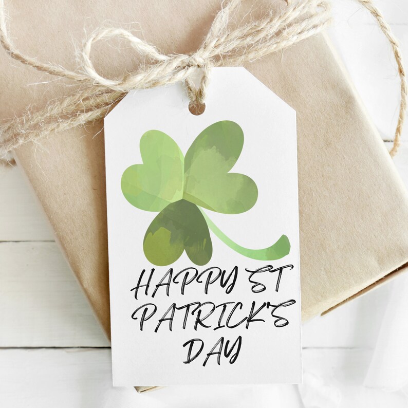 Clover St. Patrick’s Day Printable Tags, St. Patrick’s Gift Tag, Kids ...