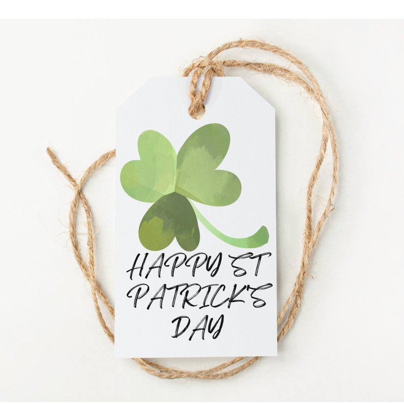 Clover St. Patrick’s Day Printable Tags, St. Patrick’s Gift Tag, Kids ...
