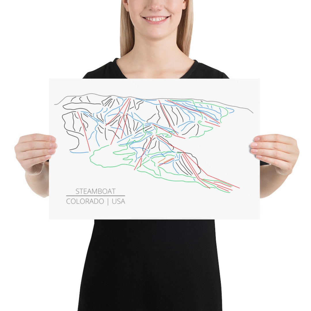Steamboat Ski Resort Trail Map Print | Trail Map Print in 3 Sizes ...