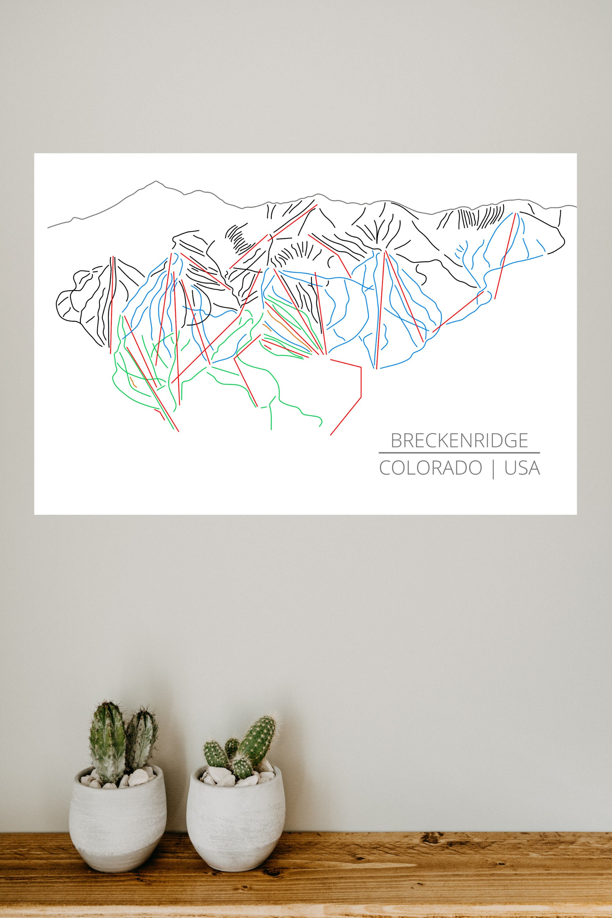 Breckenridge Resort Trail Map | Printable Wall Art | Digital Download ...