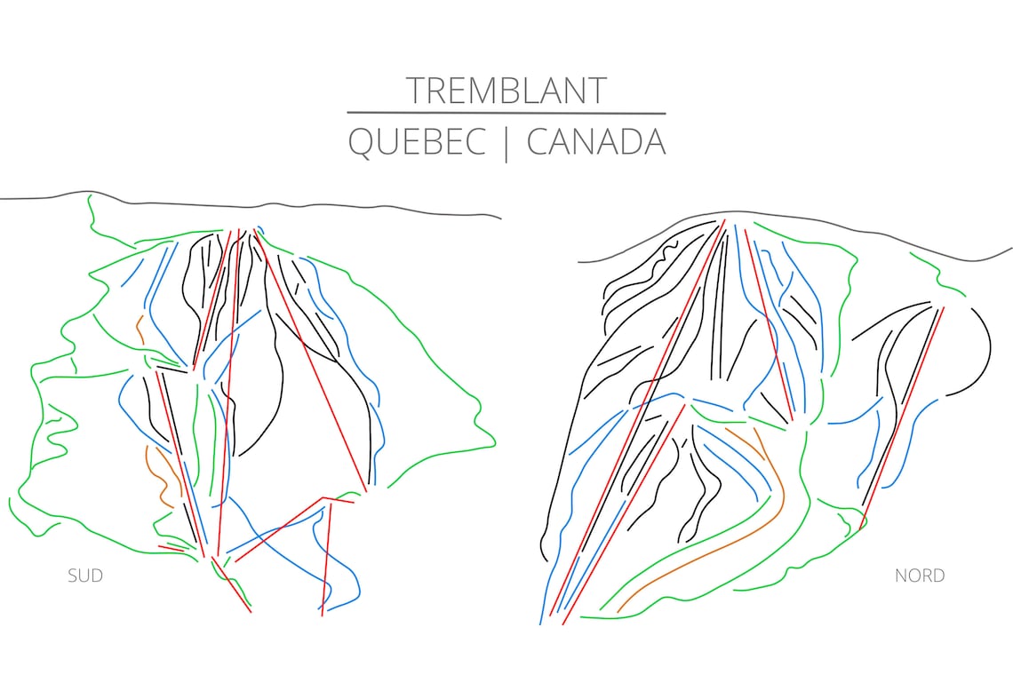Mont Tremblant Ski Trail Map Trail Map Print in 3 Sizes Tremblant ...