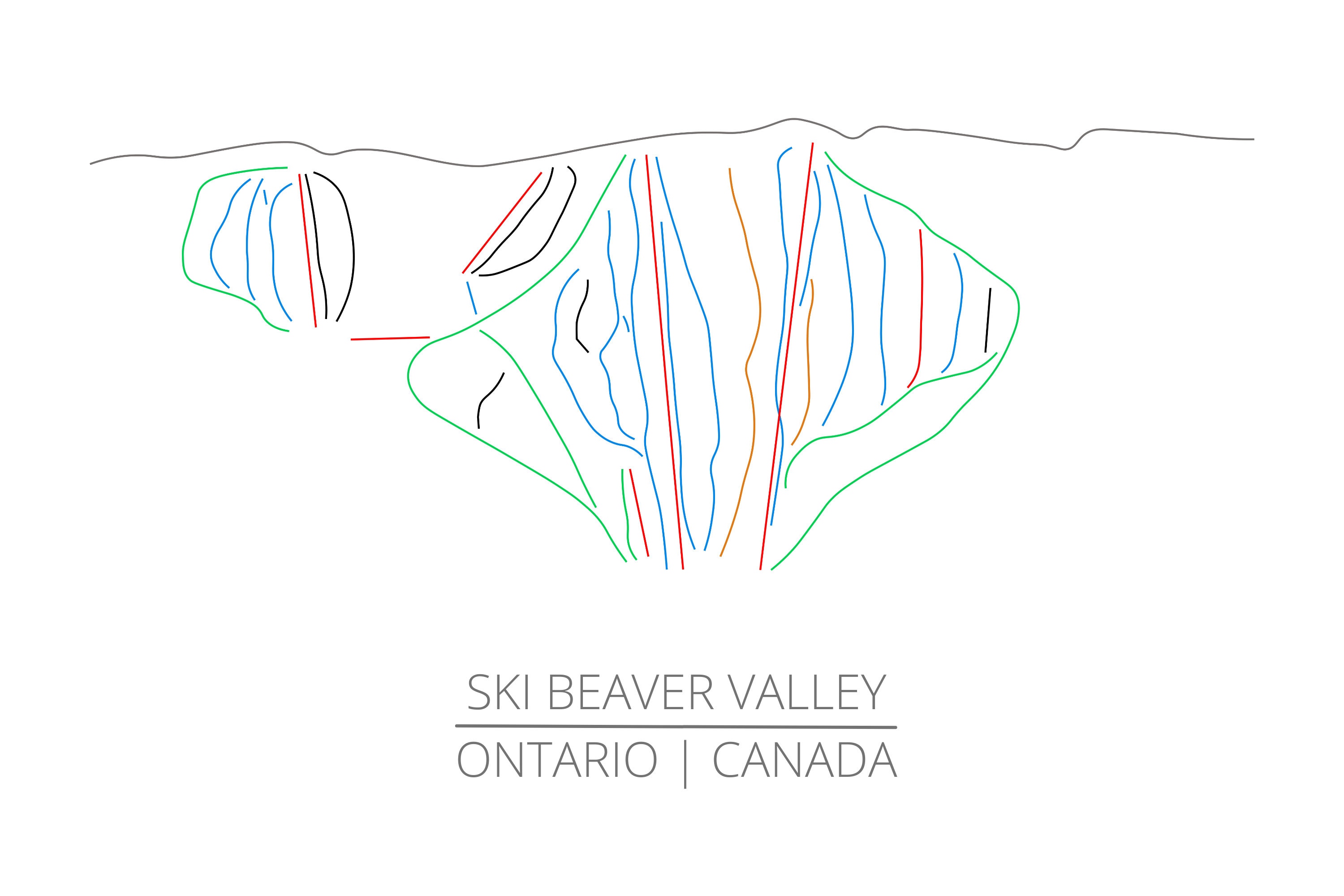 Beaver Valley Ski Club | Ski Trail Map | Digital Print | Wall Decor ...