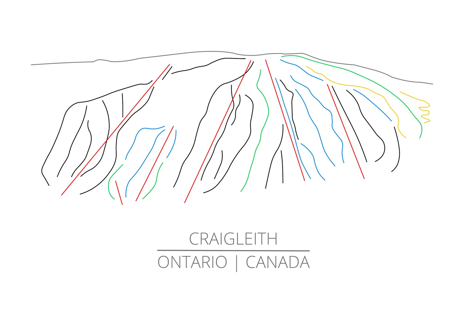 Craigleith Ski Club | Ski Trail Map | Digital Print | Wall Decor ...