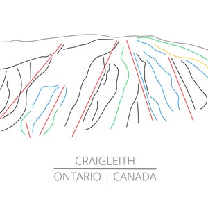 Craigleith Ski Club | Ski Trail Map | Digital Print | Wall Decor ...
