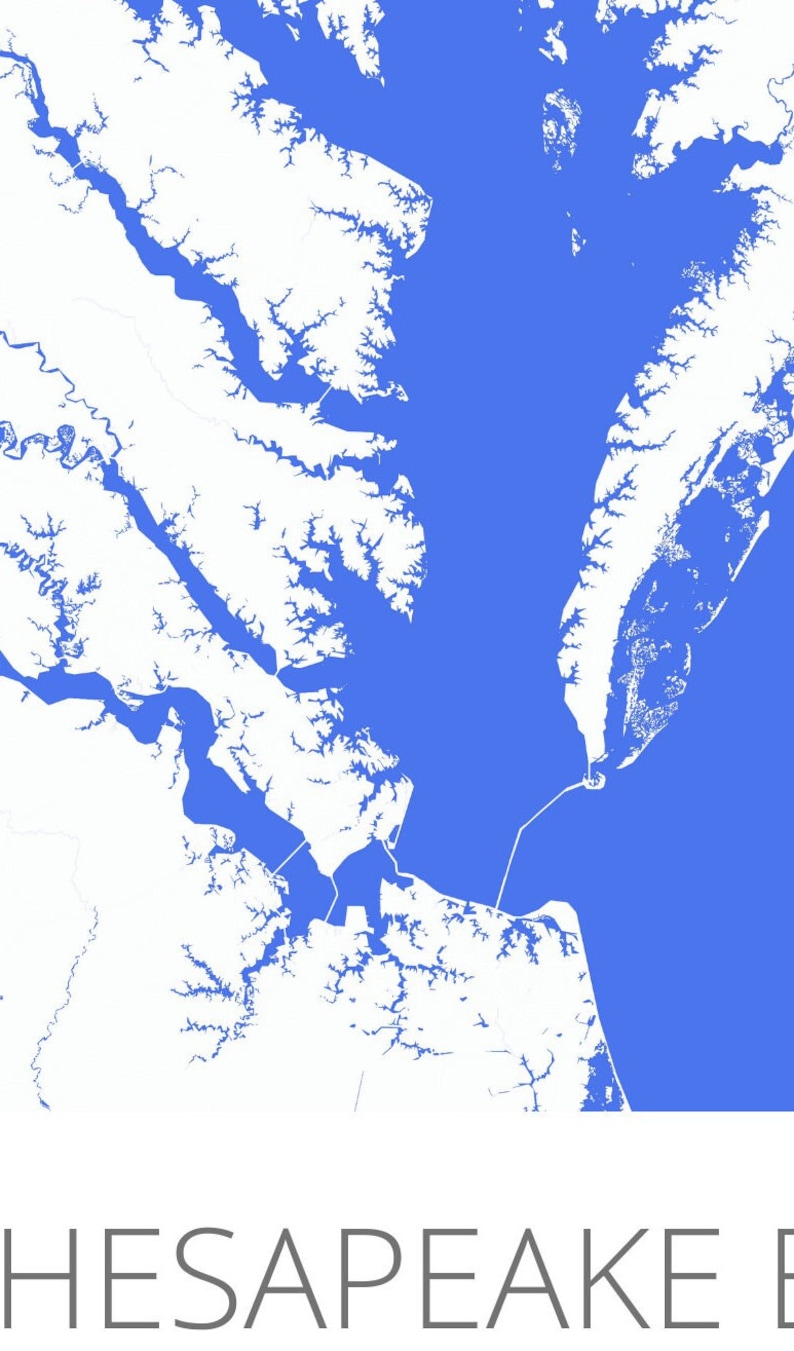Chesapeake Bay Map | Printable Wall Art Ready for Instant Digital ...