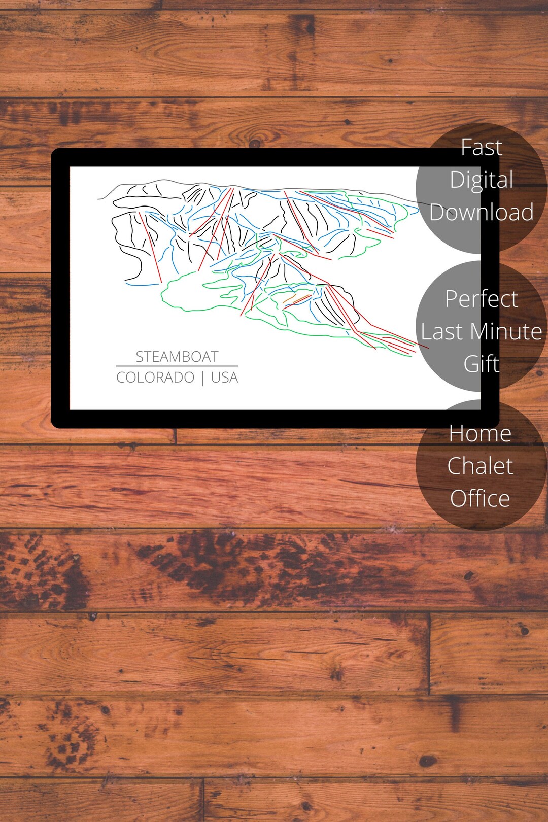 Steamboat Trail Map | Digital Print | Modern Wall Art | Trail Map Art ...