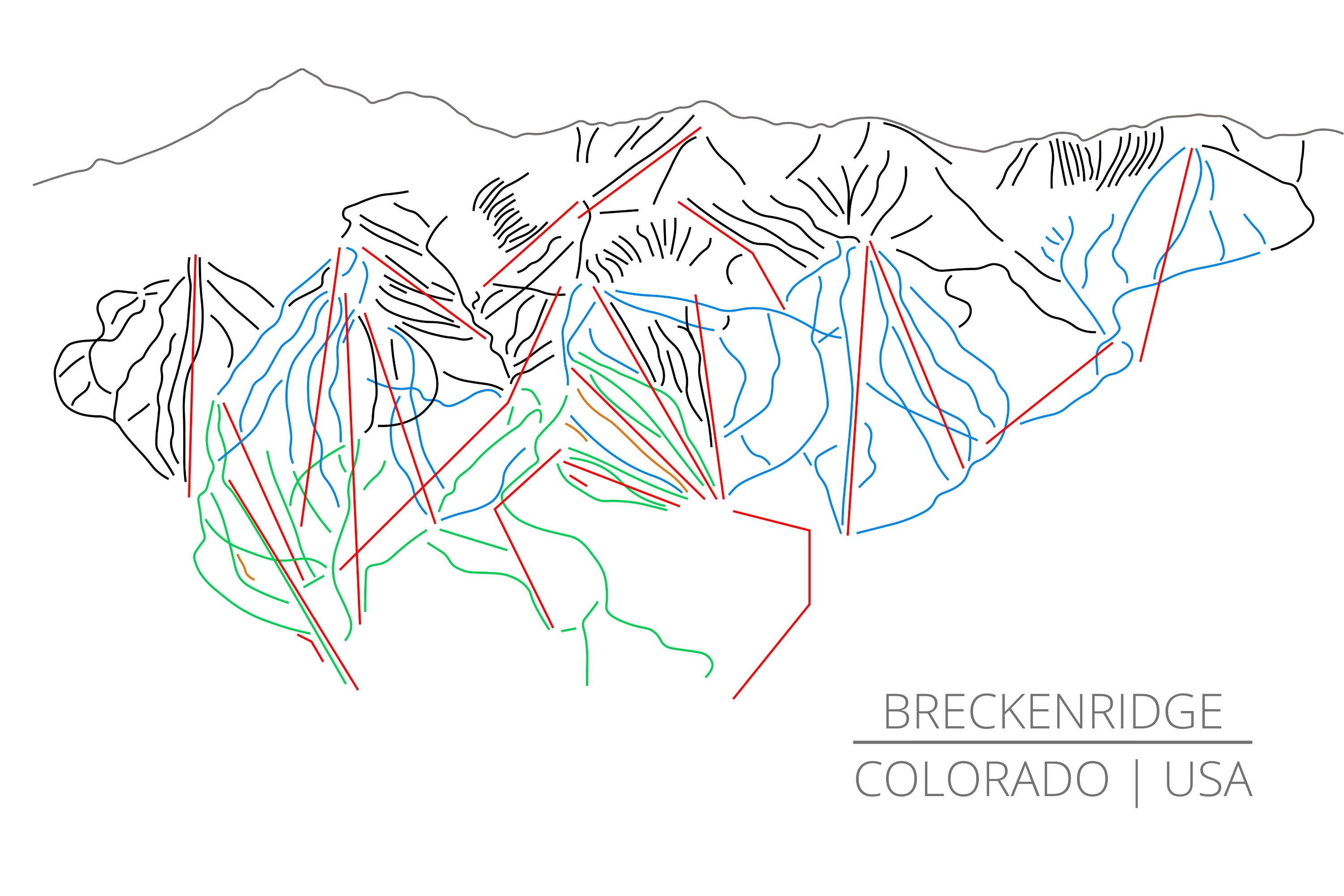 Breckenridge Resort Trail Map | Printable Wall Art | Digital Download ...
