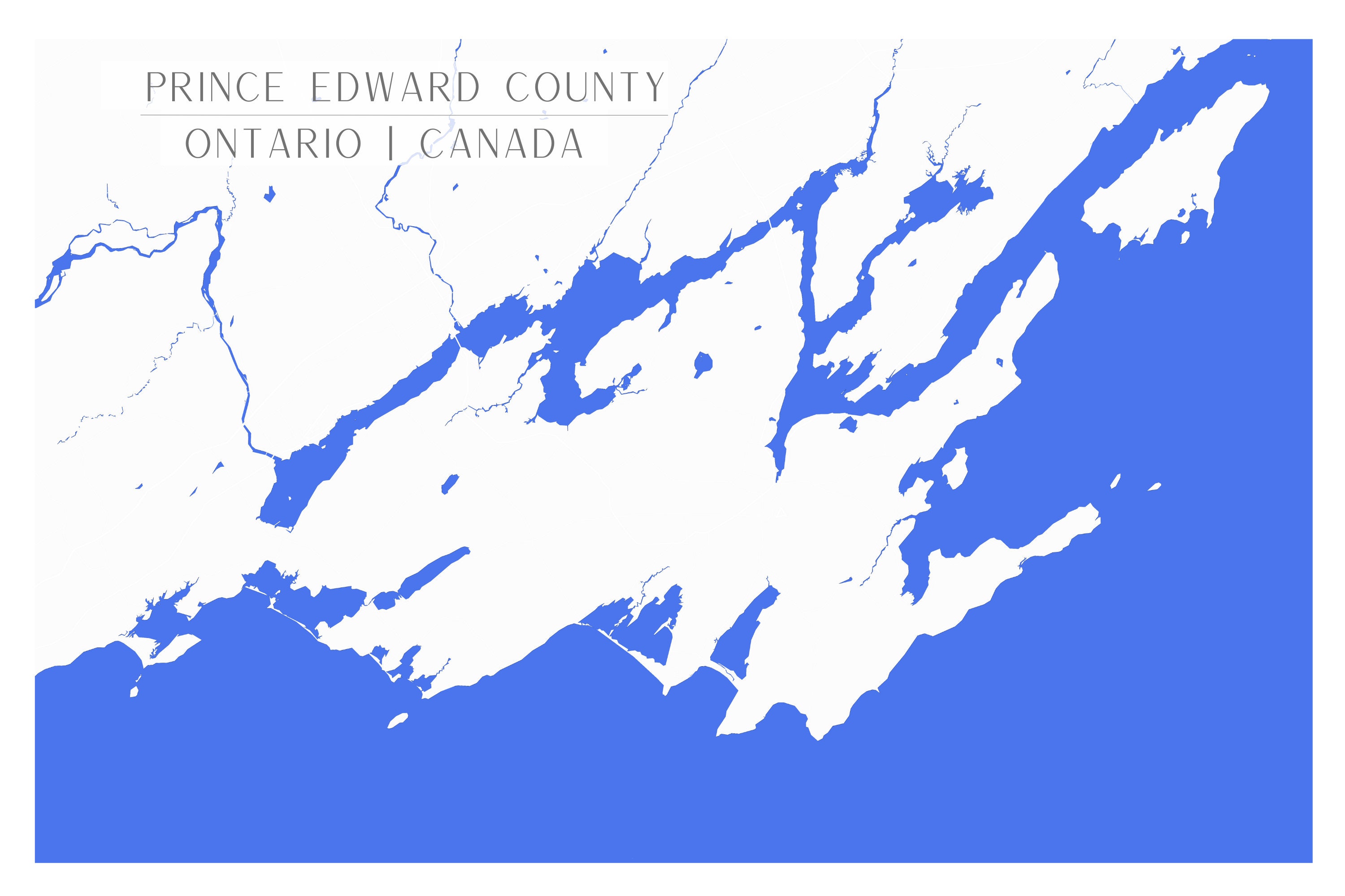 Prince Edward County Map | Printable Wall Art | Digital Download ...