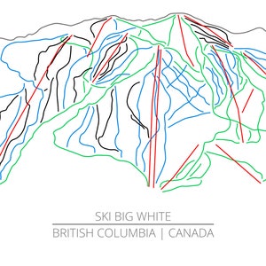 Big White Ski Trail Map | Printable Wall Art Ready for Instant Digital ...
