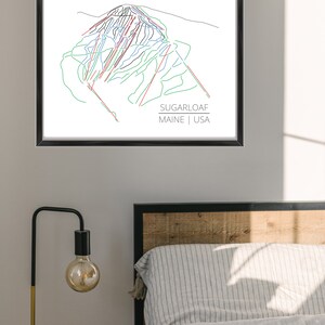 Sugarloaf Trail Map Art | Maine | Digital Print | Map | Modern Wall Art ...