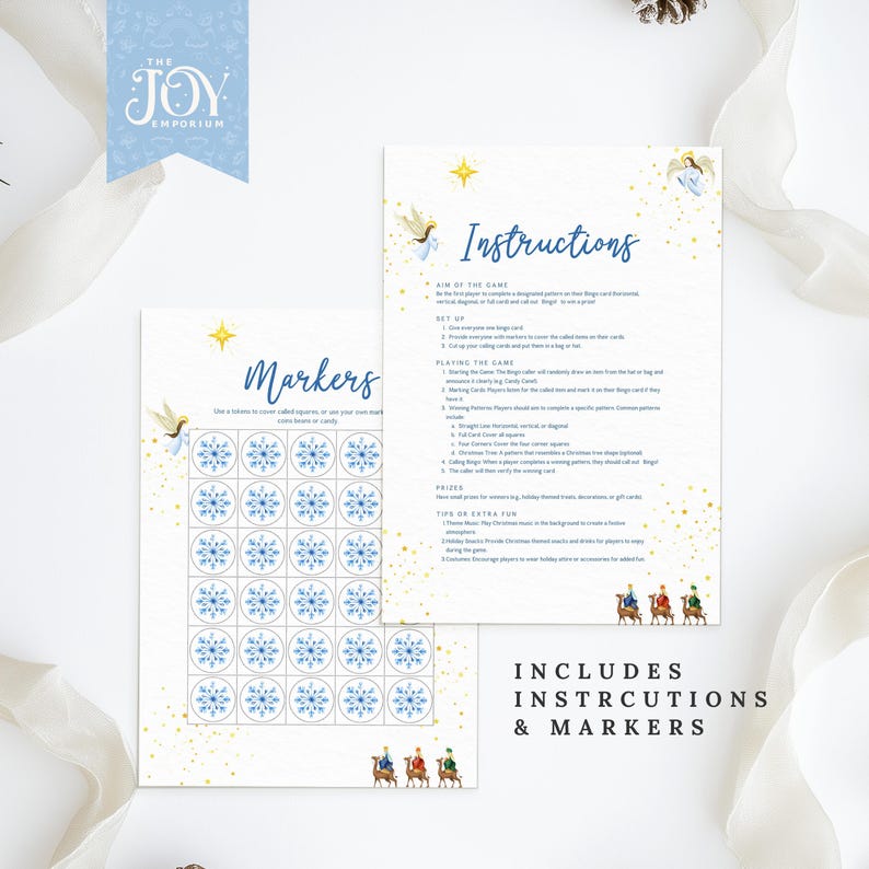 Nativity Bingo Game | 50 Printable Cards | Christmas Nativity Bingo ...