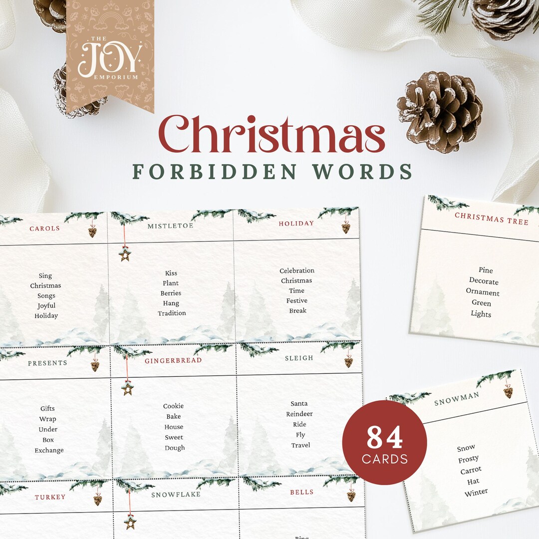 Christmas Forbidden Words | Fun Taboo Game | Printable Family Game ...