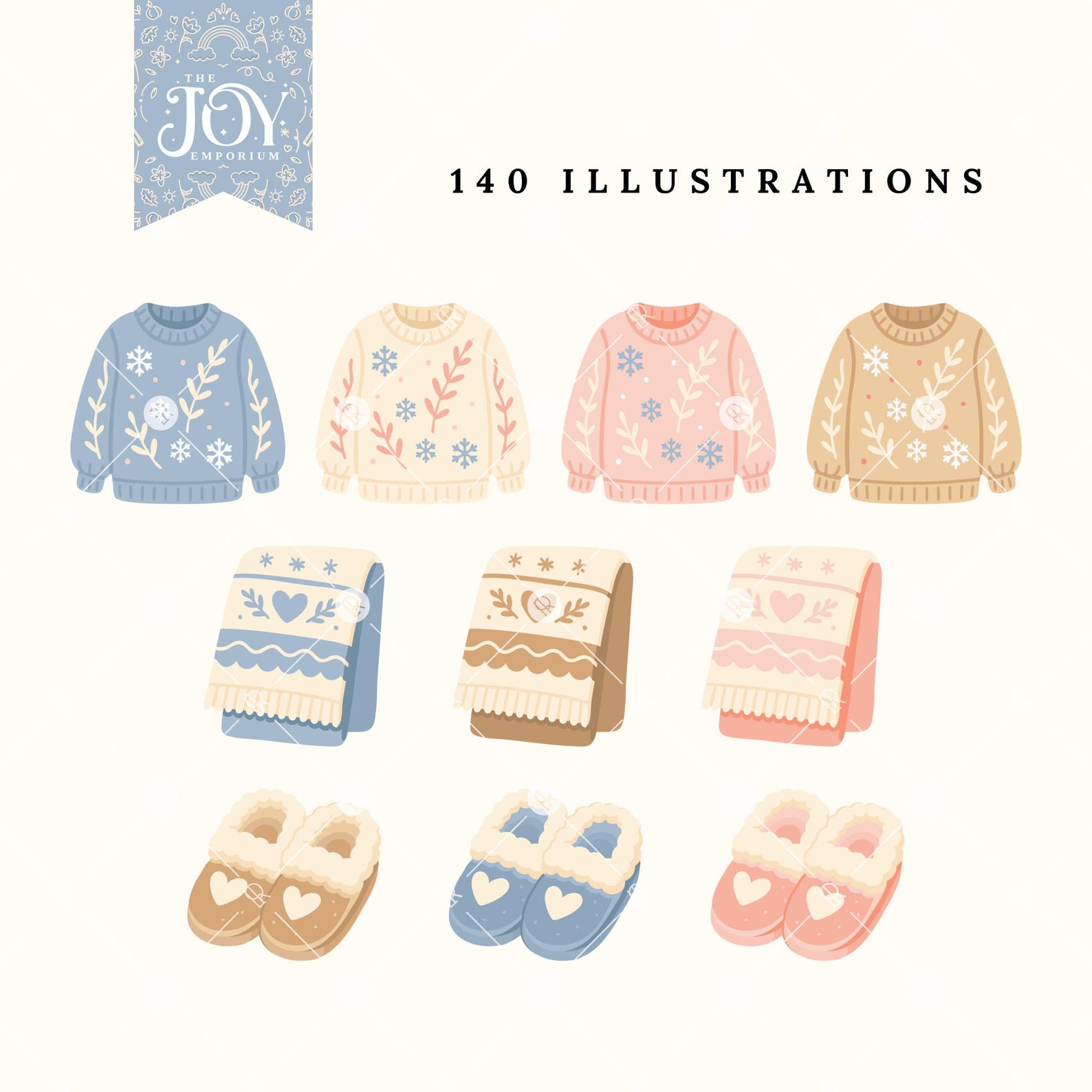 Cosy Winter Clipart, Digital Download PNG, Christmas Graphics, Seasonal ...