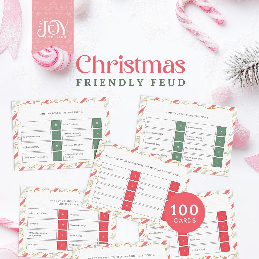 Christmas Friendly Feud Game | Fun Family Activities | Holiday Party ...