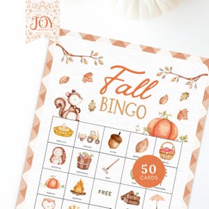 Fall Bingo Game, Printable Autumn Bingo Cards, Kids Fun Activity ...