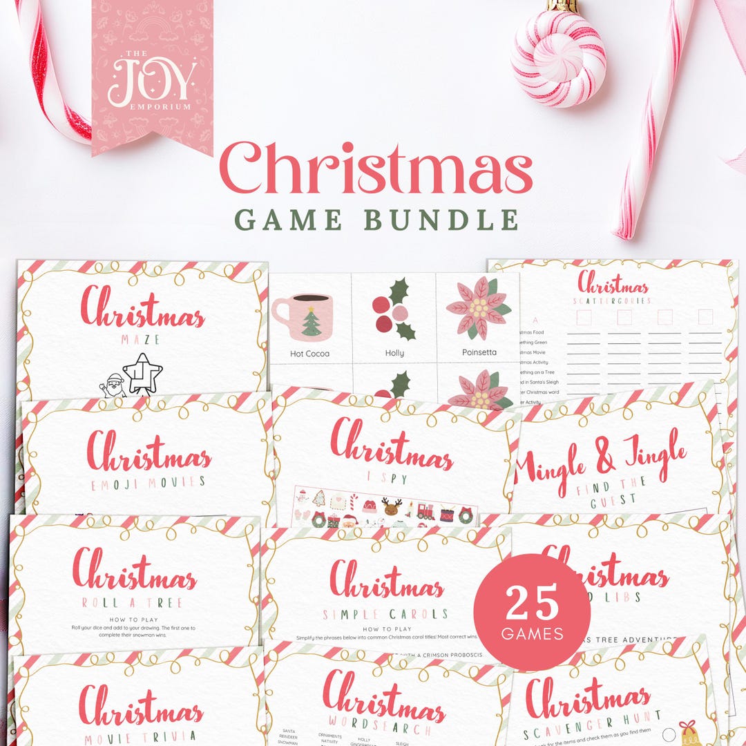 25 Christmas Game Bundle | Printable Family Games | Holiday Party ...