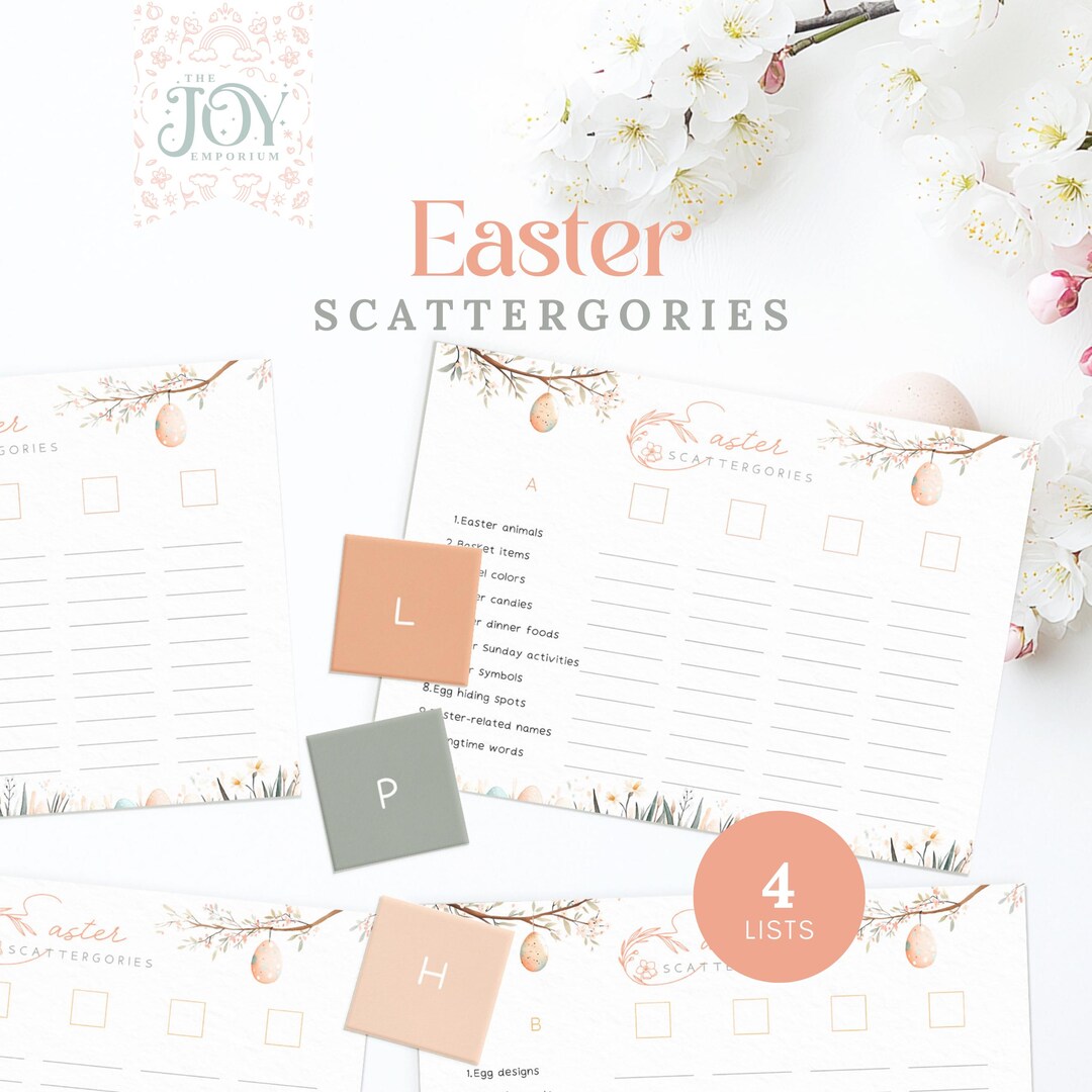 Easter Scattergories Game | Fun Family Activity | Printable Digital ...