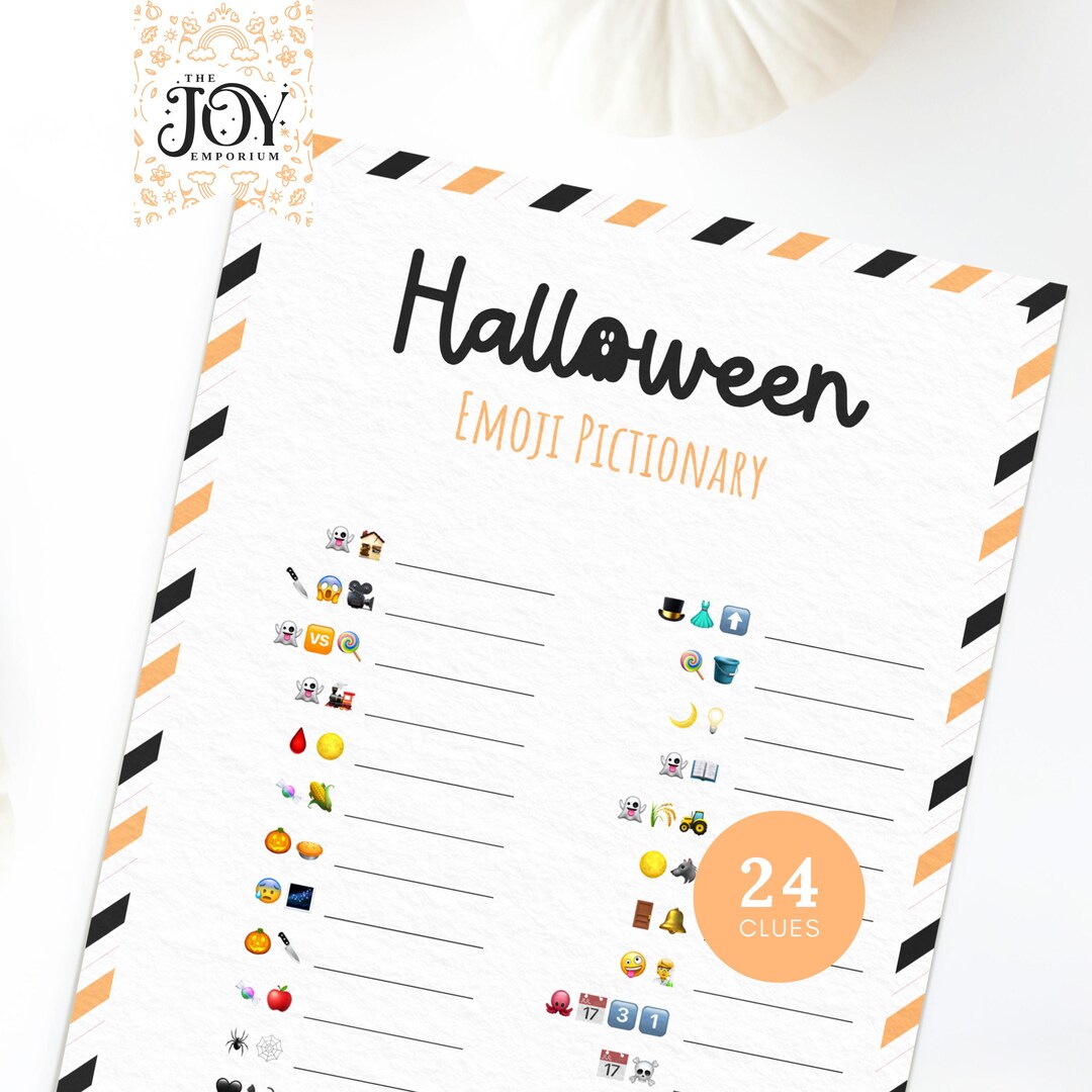 Halloween Emoji Game, Printable Halloween Party Game, Fun Trick or ...