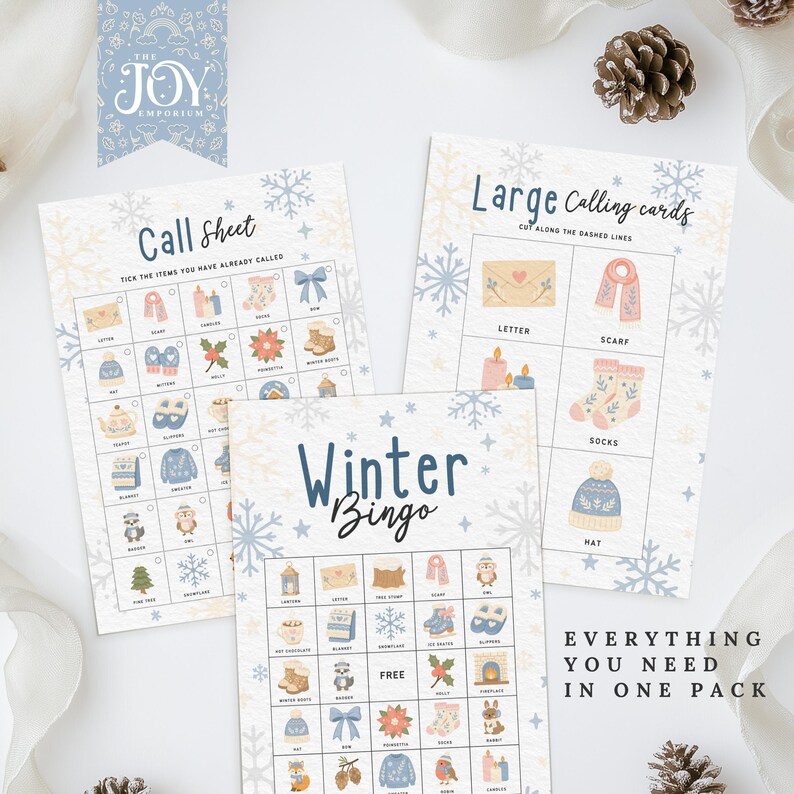 Winter Bingo, 30 Printable Winter Bingo Cards for Kids, Fun Classroom ...