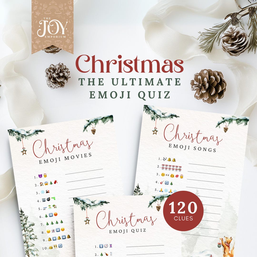 Printable Christmas Emoji Game | Family Party Fun | Holiday Trivia Game ...
