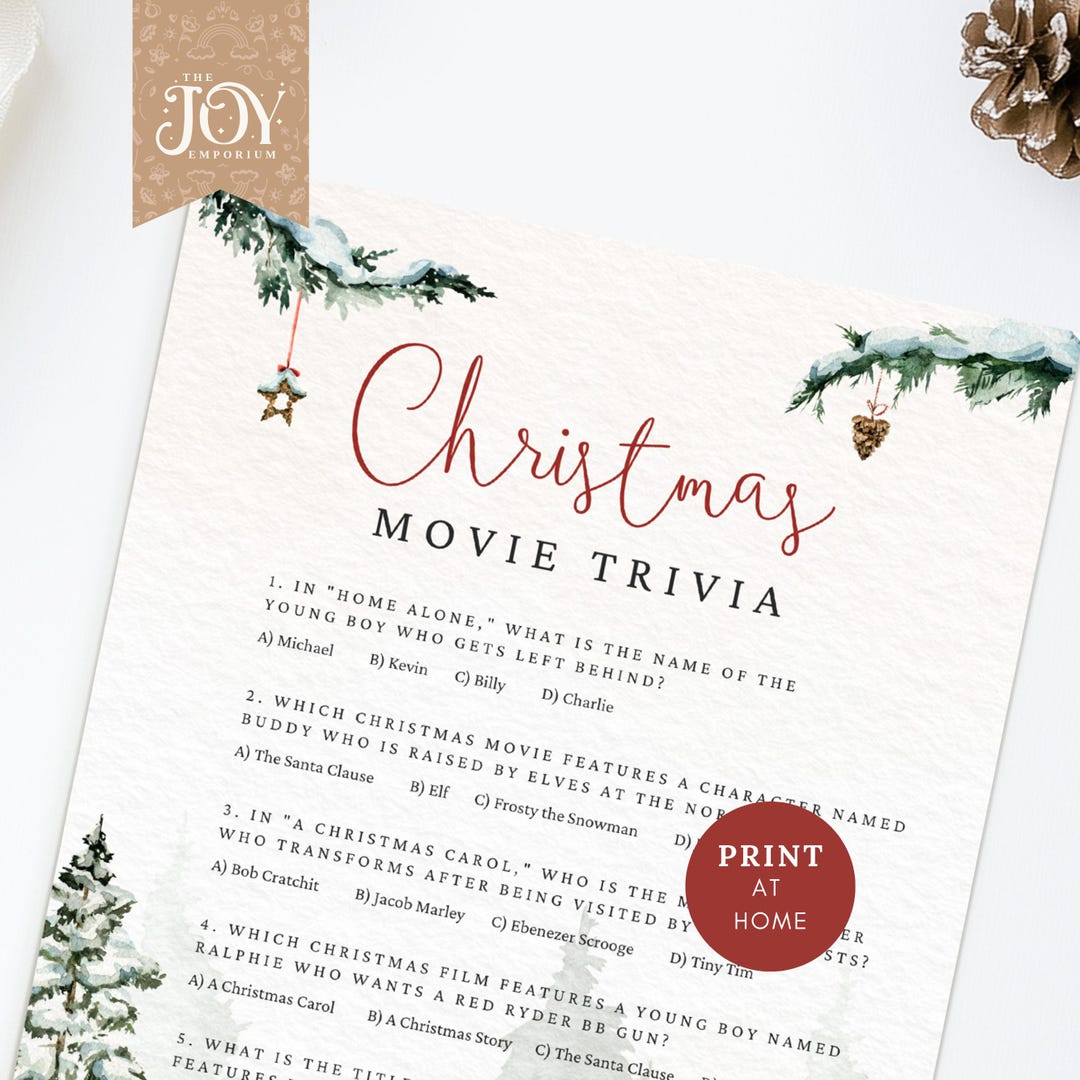 Christmas Movie Trivia Game | Fun Family Activity | Printable Game for ...
