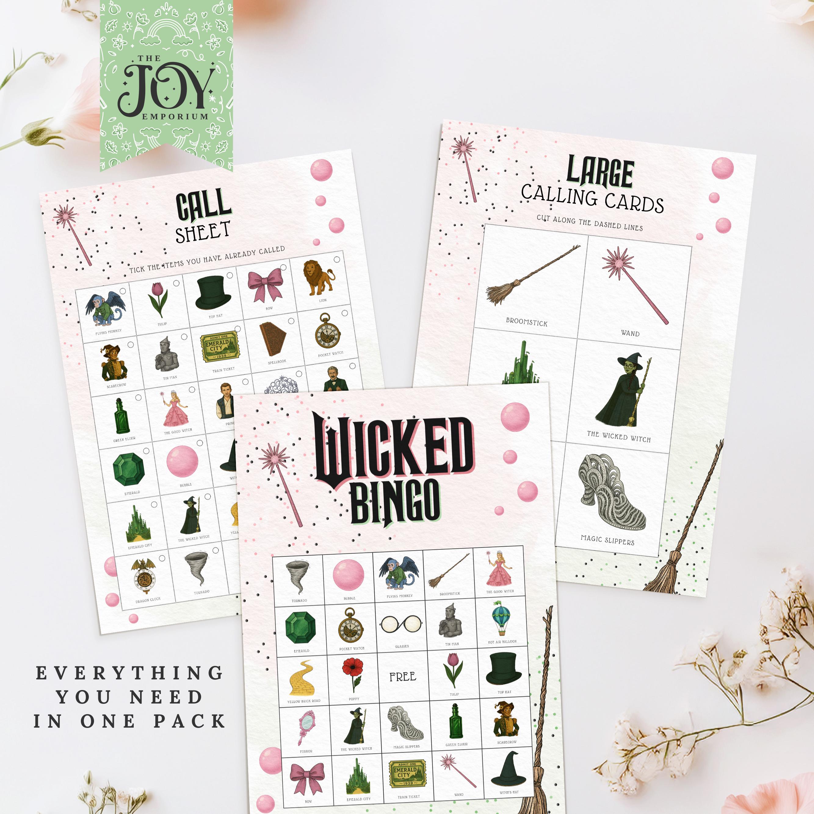 Wicked Bingo Game: Wizard of Oz Party, Kids Activity (digital Download ...