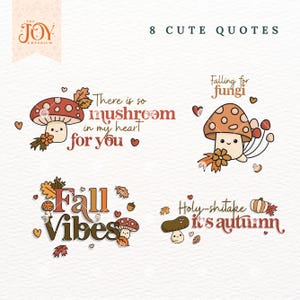 Cute Mushroom Clip Art | Autumn Clip Art | Seamless Pattern | Fall ...