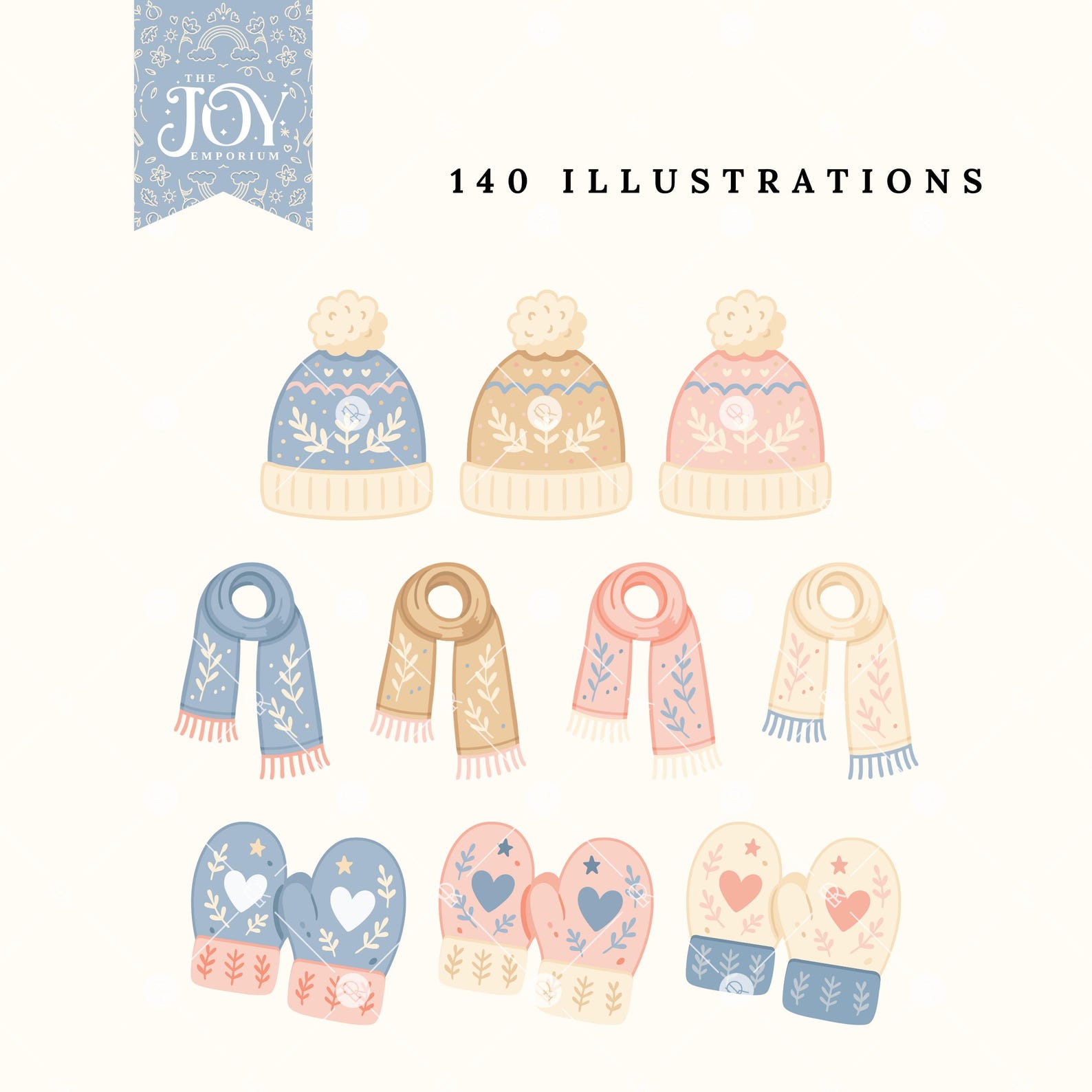 Cosy Winter Clipart, Digital Download PNG, Christmas Graphics, Seasonal ...