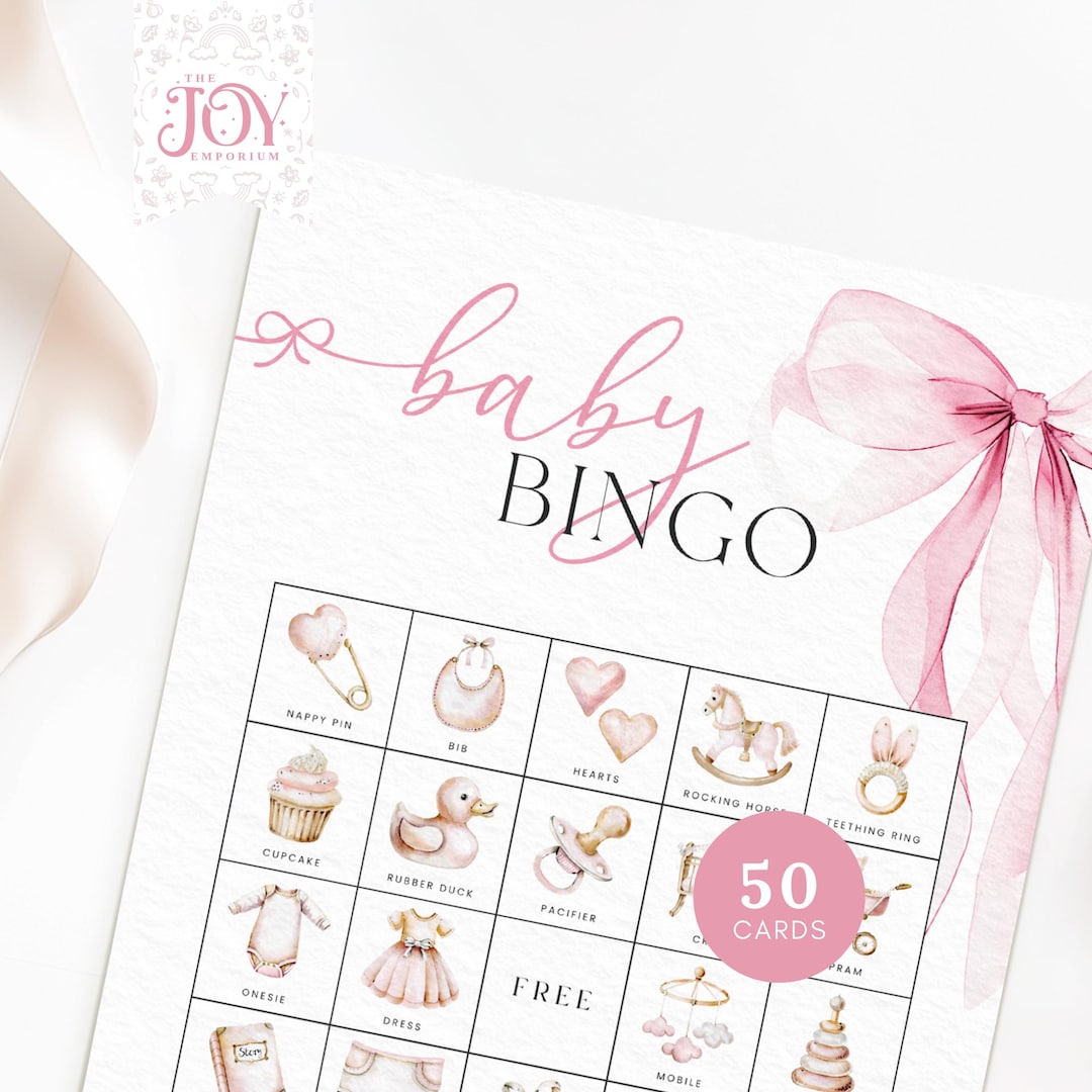 Baby Shower Bingo Cards | Printable Baby Bingo Game | Fun Baby Shower ...