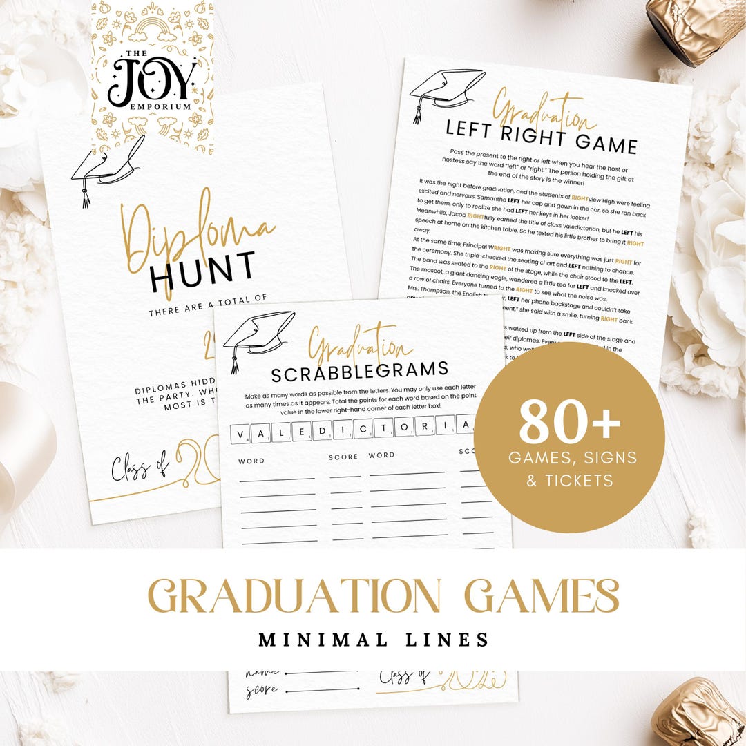 80+ Graduation Games Bundle | Fun Printable Activities for Class of ...