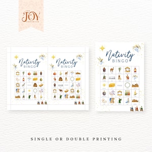 Nativity Bingo Game | 50 Printable Cards | Christmas Nativity Bingo ...