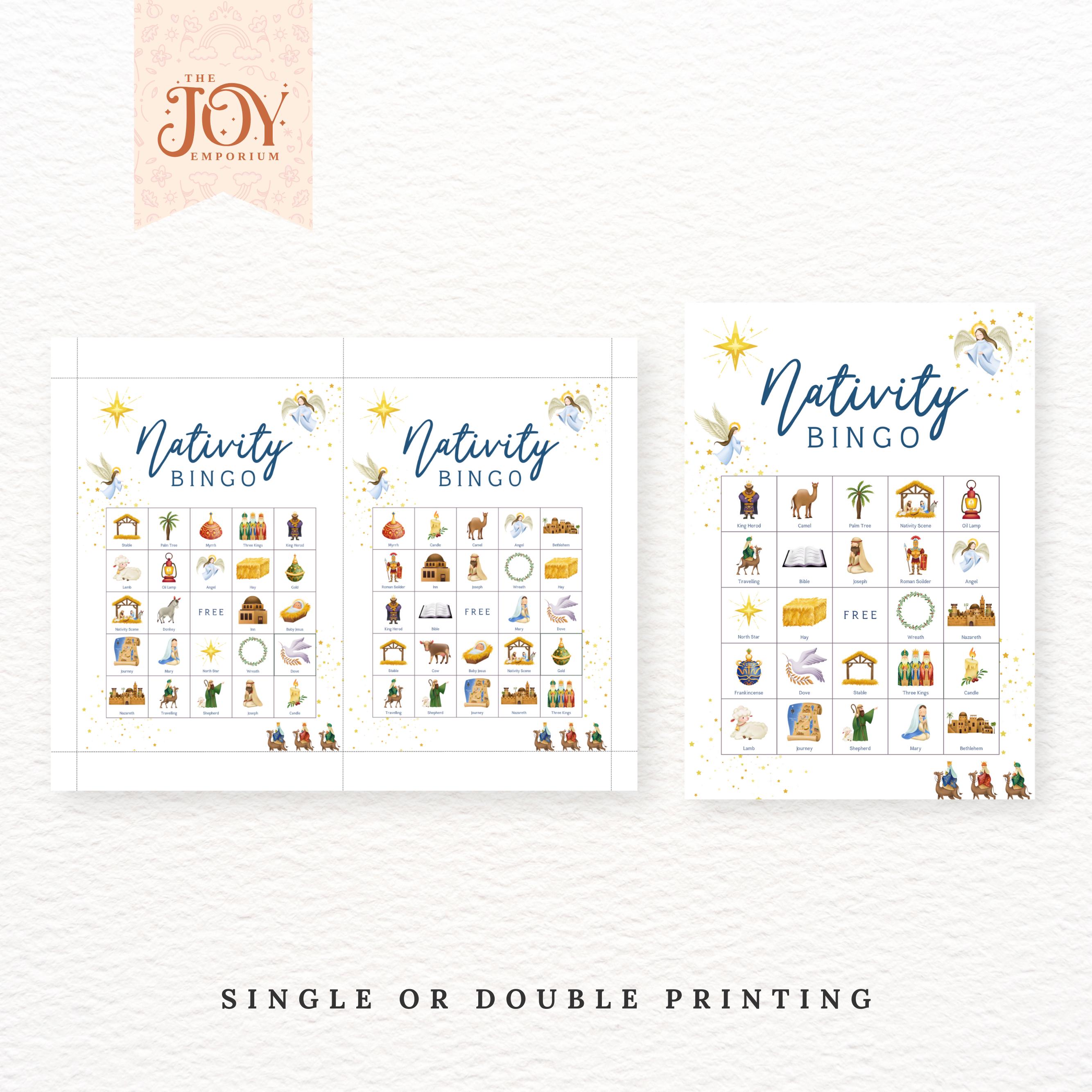 Nativity Bingo Game | 50 Printable Cards | Christmas Nativity Bingo ...