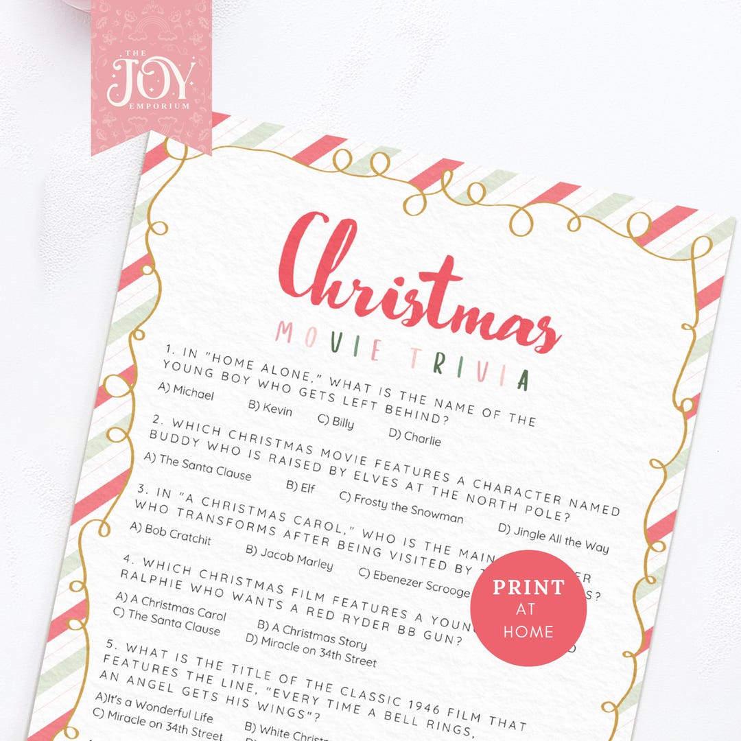 Christmas Movie Trivia Game | Fun Family Activity | Printable Game for ...