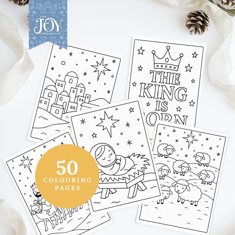 50 Nativity Coloring Pages for Kids, Printable Christmas Activity ...