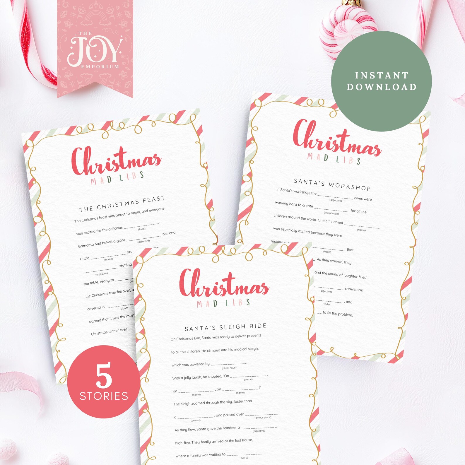 Christmas Mad Libs Game | Printable Christmas Game | Printable Holiday ...