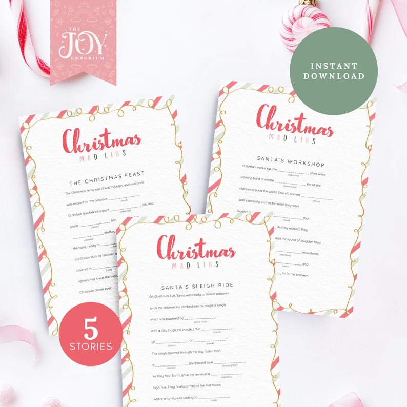 Christmas Mad Libs Game | Printable Christmas Game | Printable Holiday ...