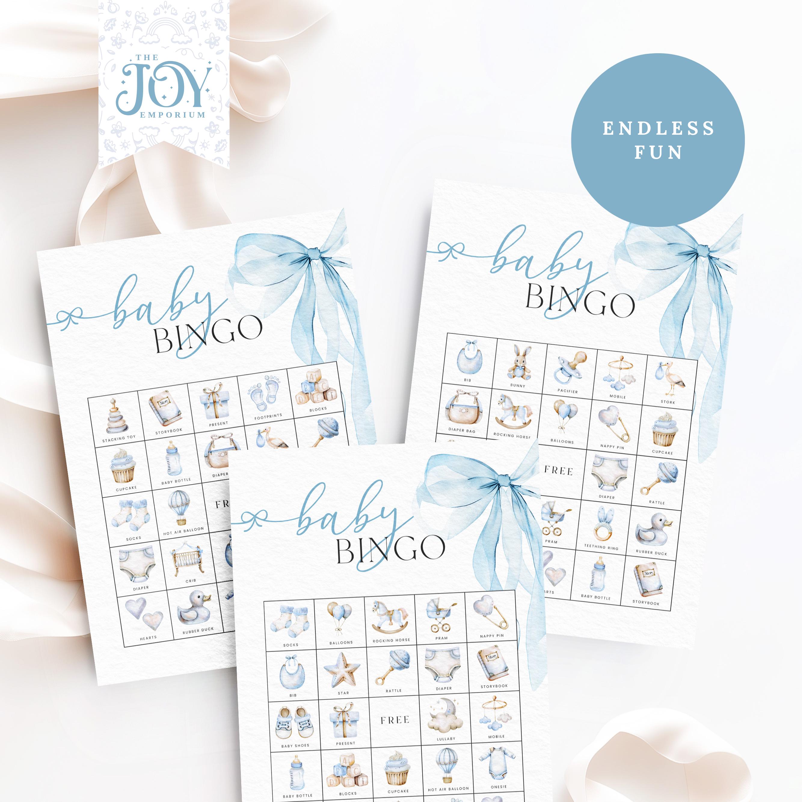 50 Baby Boy Bingo Cards | Printable Baby Shower Game | Instant Download ...
