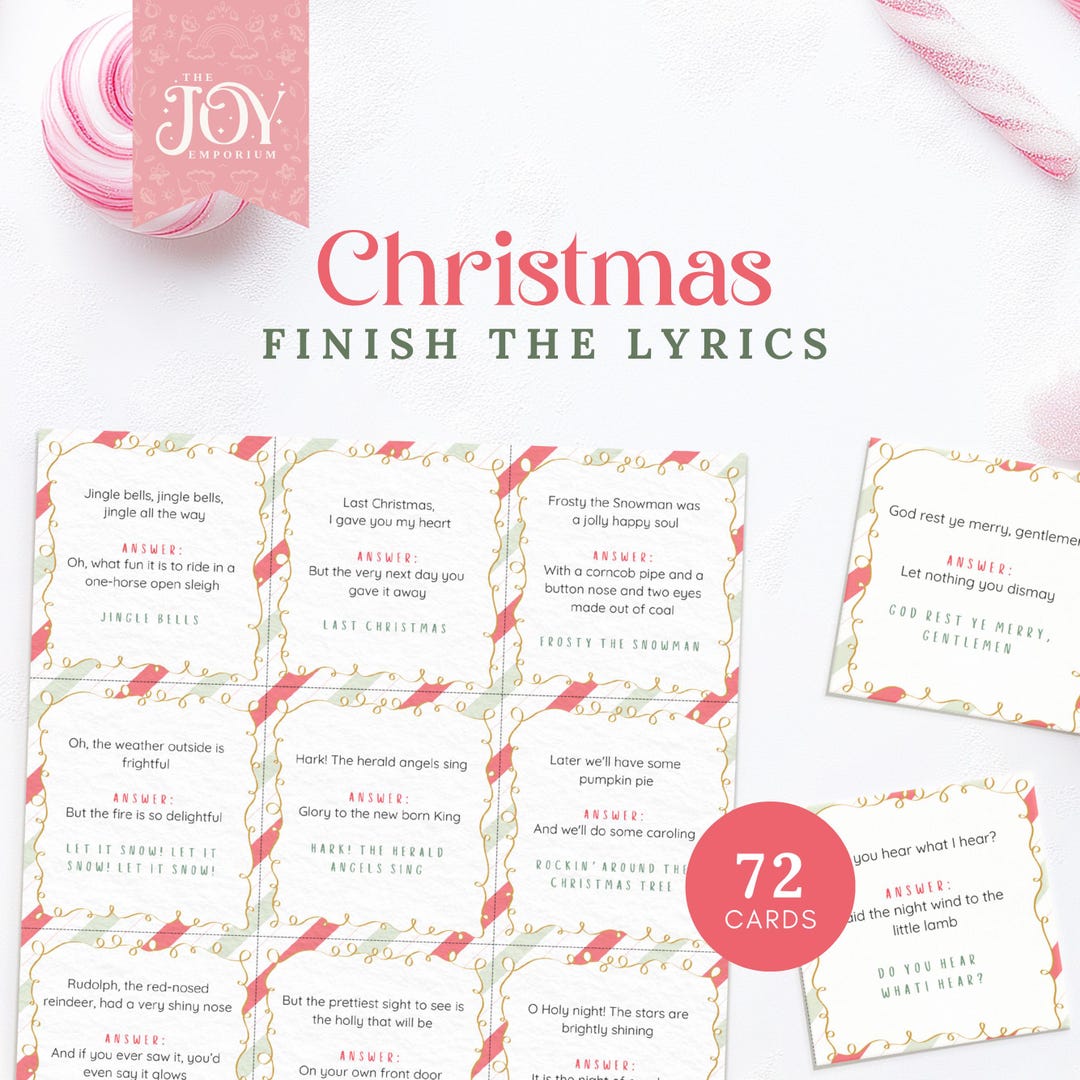 Christmas Finish the Lyrics Game | Holiday Party Game for Family ...