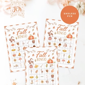 Fall Bingo Game, Printable Autumn Bingo Cards, Kids Fun Activity ...